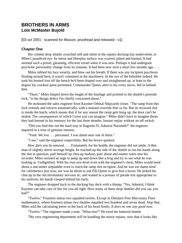 (Vorkosigan Miles 4) Bujold, Lois McMaster - Brothers in Arms | PDF