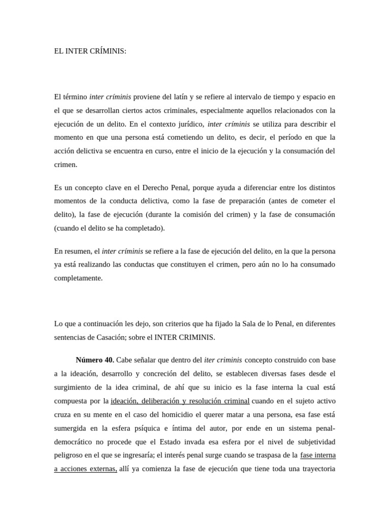 Fases del Inter Críminis en Derecho Penal | PDF | Crímenes | Crimen y ...