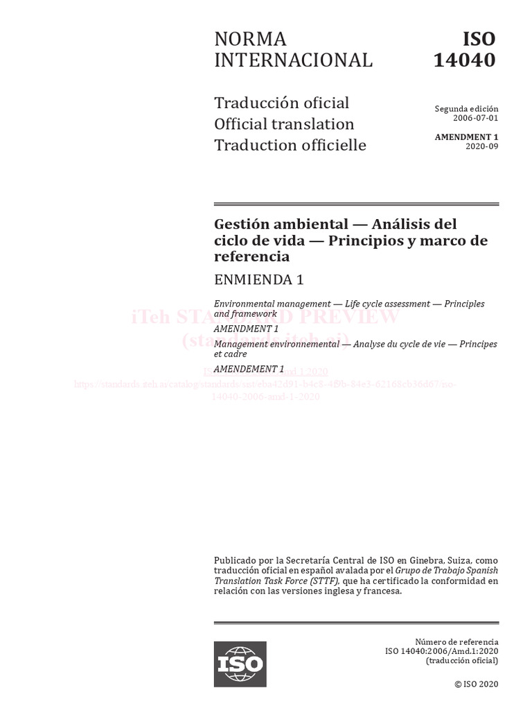 ISO 14040 - 2006 - Amd 1 - 2020 - ISO 14040 - 2006 - Amd 1 - 2020 | PDF ...