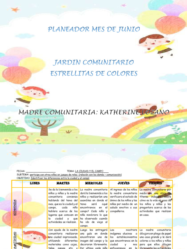 Planeador Mes de Junio Kate | PDF