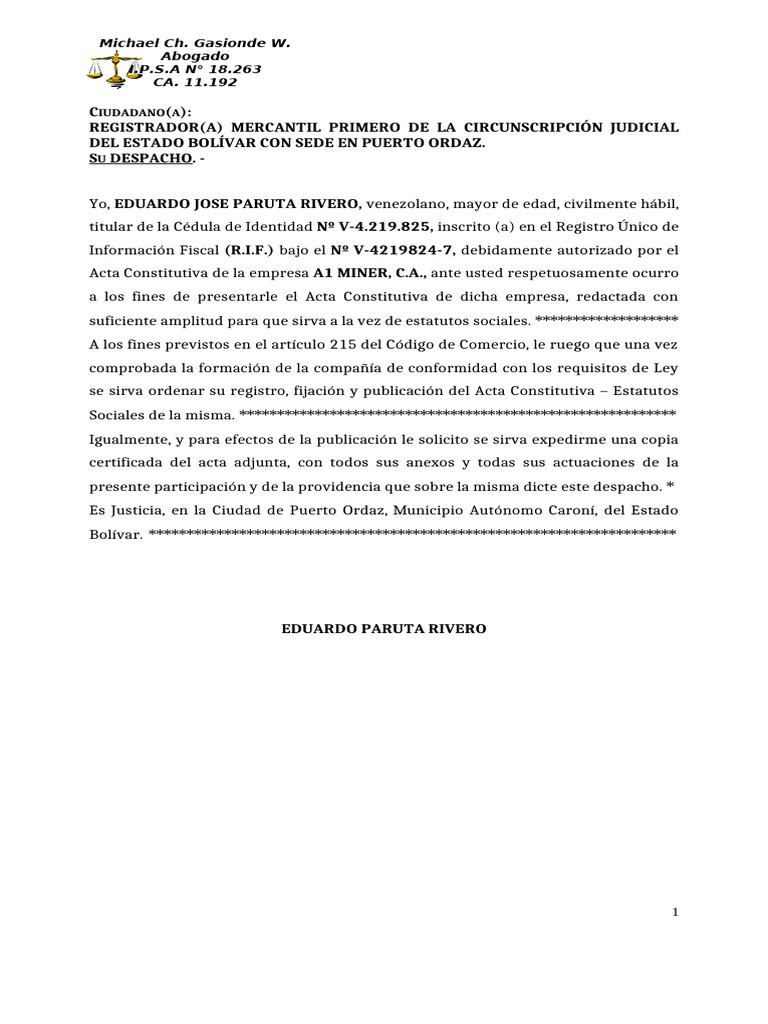 Reg. Merc. A1 Miner 100.000M (24-11-21) | PDF | Criptomoneda | Bancos