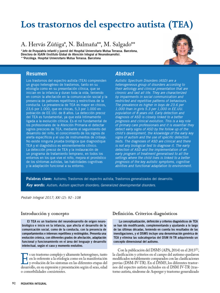 Los Trastornos Del Espectro Autista (TEA) | PDF | Autismo | Manual Diagnóstico y Estadístico de ...