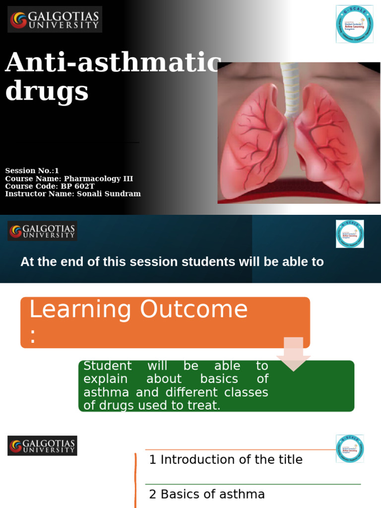 Anti Asthmatic Drugs & COPD | PDF | Asthma | Chronic Obstructive ...