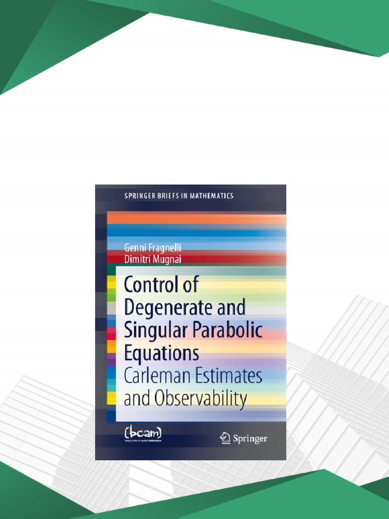 (Ebook) Control of Degenerate and Singular Parabolic Equations ...