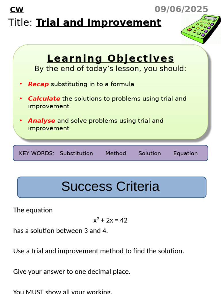 Trial and Improvement LB | PDF | Significant Figures | Formula
