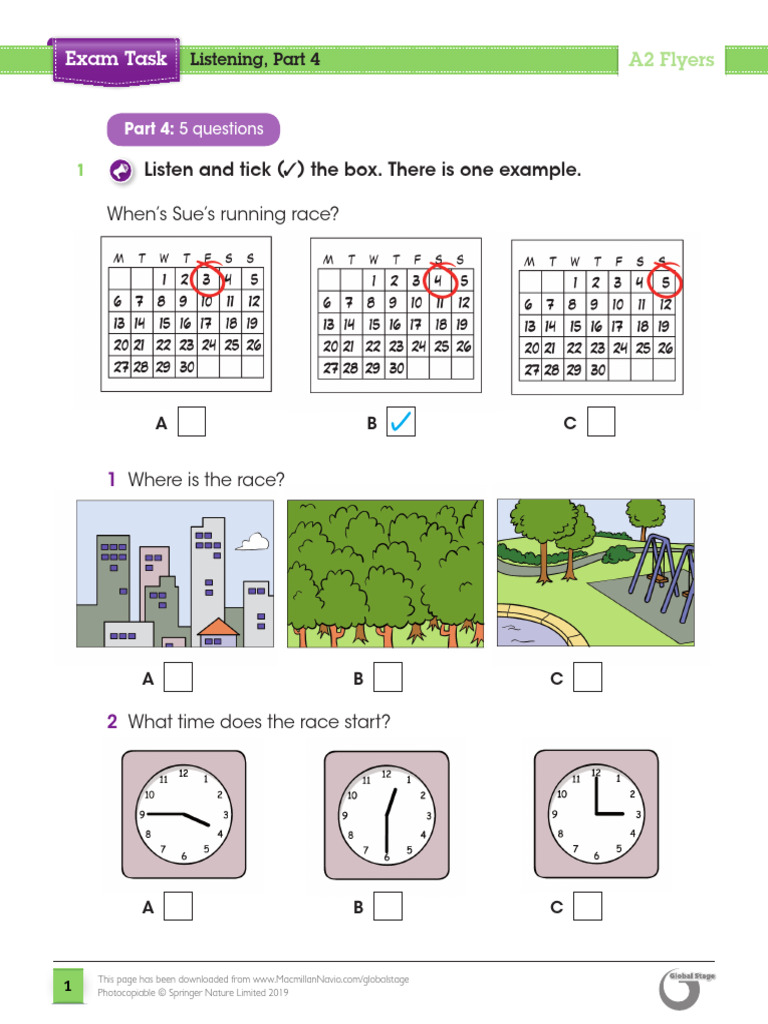 GS A2 Flyers Exam Task L Pt4 | PDF