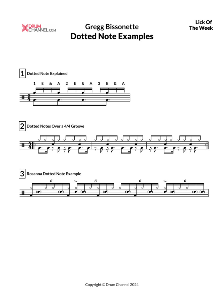 Dotted Notes - Gregg Bissonette - Daily Challange | PDF