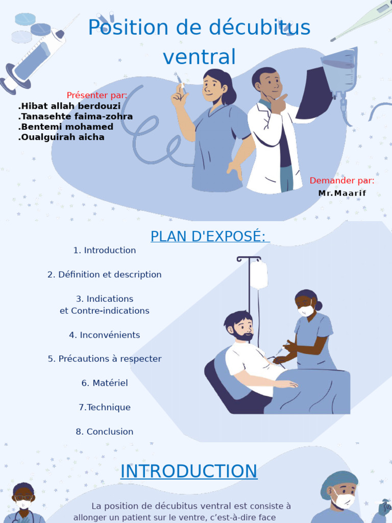 Position de décubitus ventral en soins | PDF | Spécialités médicales ...