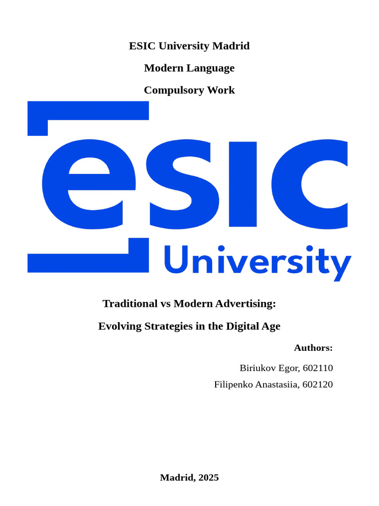 Comparison of Modern and Traditional Advertising | PDF | Brand ...