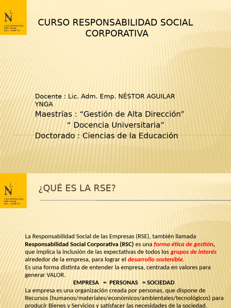 1ra Sesión Introducción A La Responsabilidad Social | PDF | Responsabilidad social corporativa ...