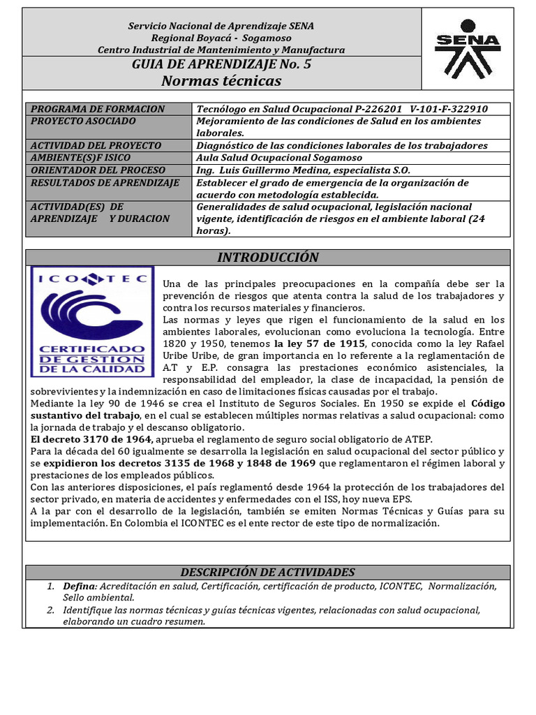 G - 5 Normas T Cnicas | PDF | Seguridad y salud ocupacional | Seguro