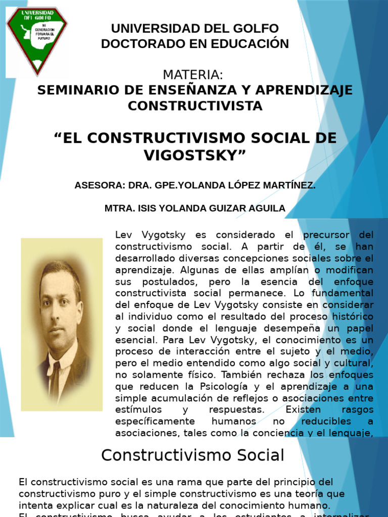 El Constructivismo Social. | PDF | Constructivismo (filosofía de la educación) | Aprendizaje