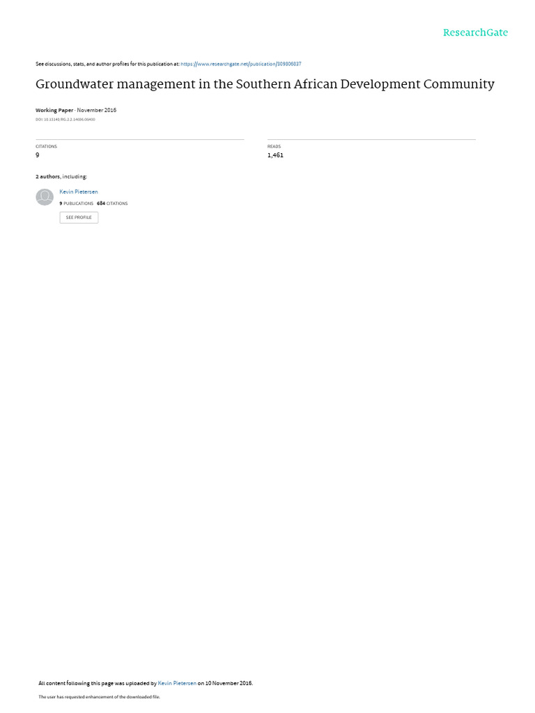 SADC GMI Position Paper Final | PDF | Aquifer | Groundwater