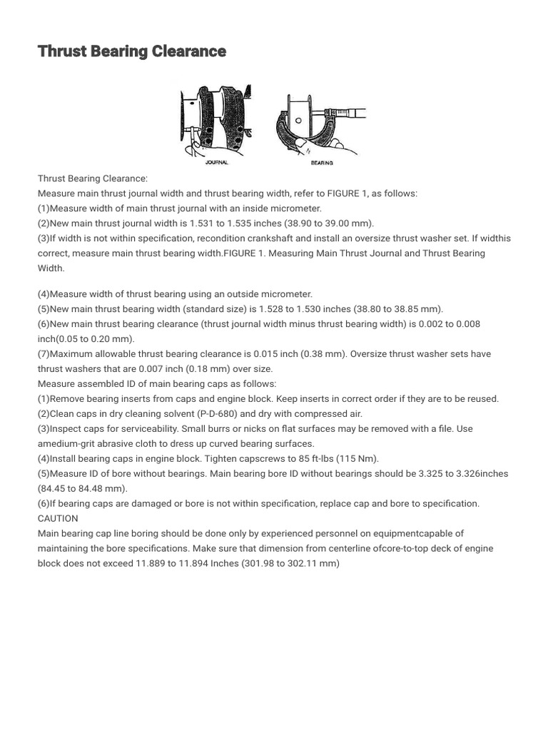 Thrust Bearing Clearance | PDF