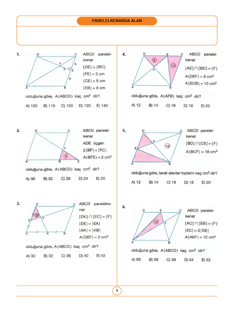 Parelelkenarda Alan | PDF
