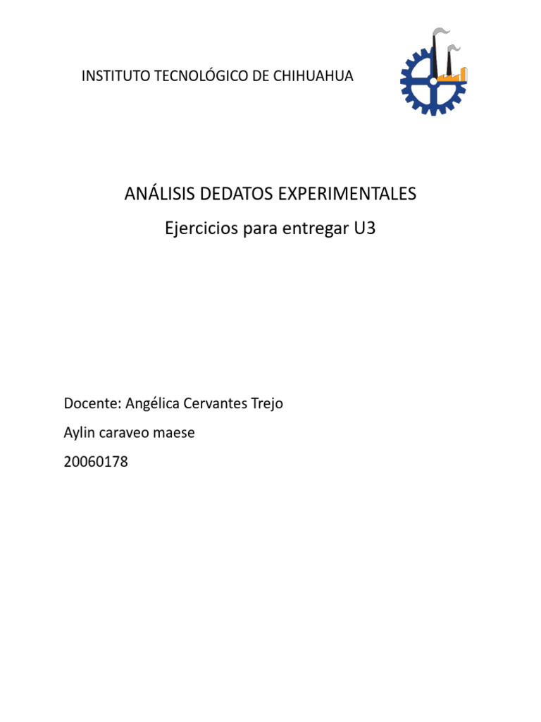 Ejercicios para Entregar U3 | PDF