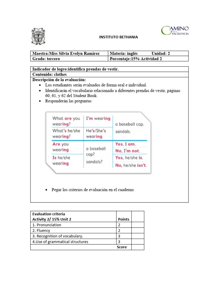 3rd 25 ACTIVITY 2 U2 | PDF