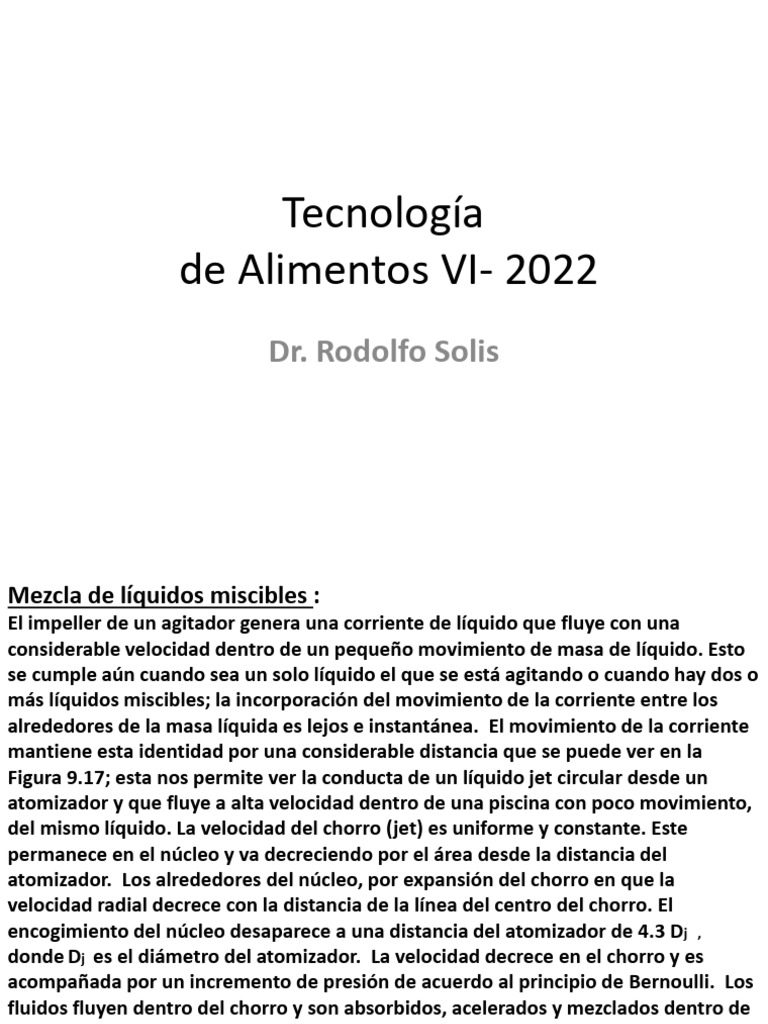 Tecnolog A de Alimentos VI 2022 Imp | PDF | Líquidos | Suspensión (Química)