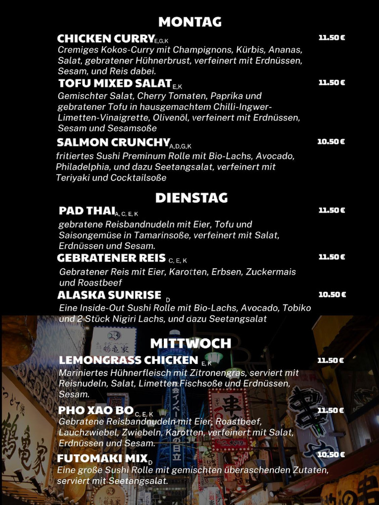 Yori Lunch Menu | PDF