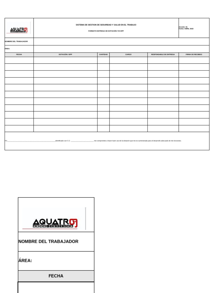 F-SST-016. Formato Entrega de Dotacion y Epp | PDF | Moda