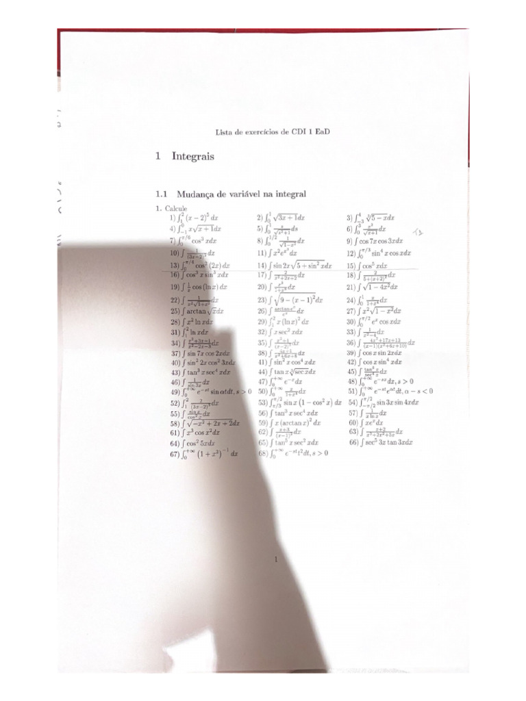Lista de Exercícios de CDI 1 EaD | PDF
