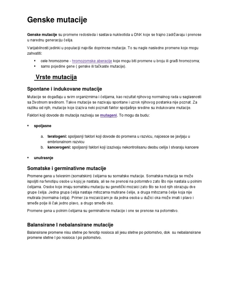 Genske Mutacije | PDF