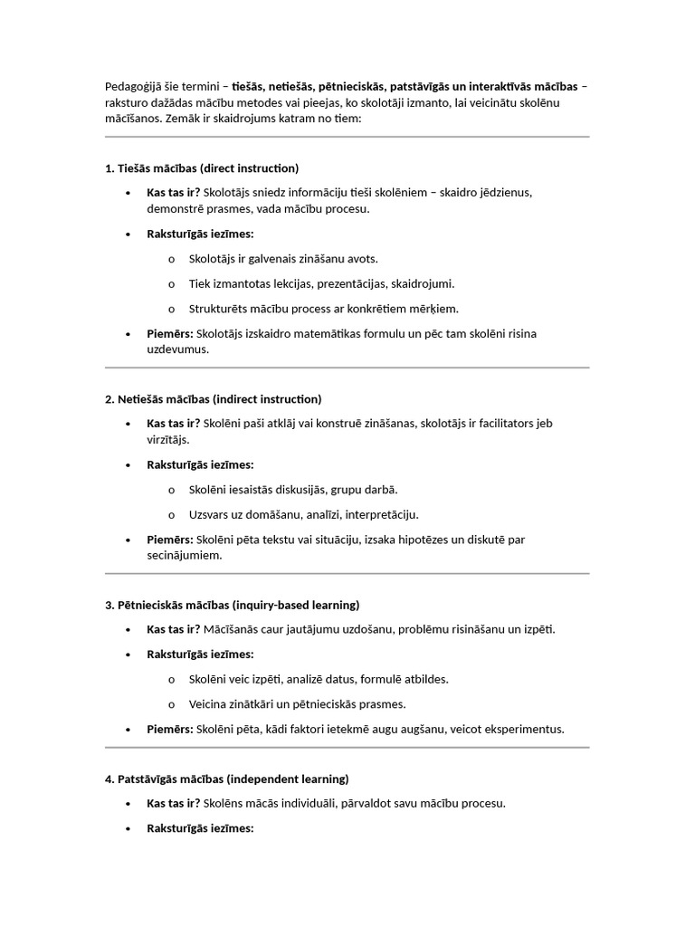 Pedagoģijas Termini Svarīgi | PDF