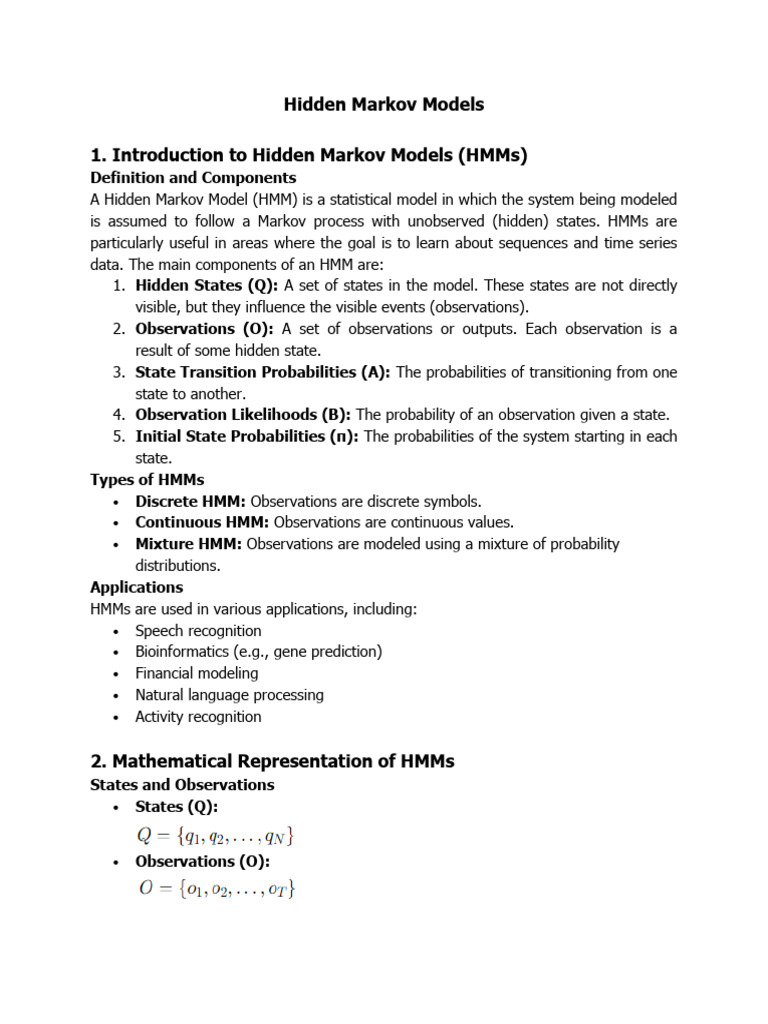 01 Hidden Markov Models | PDF