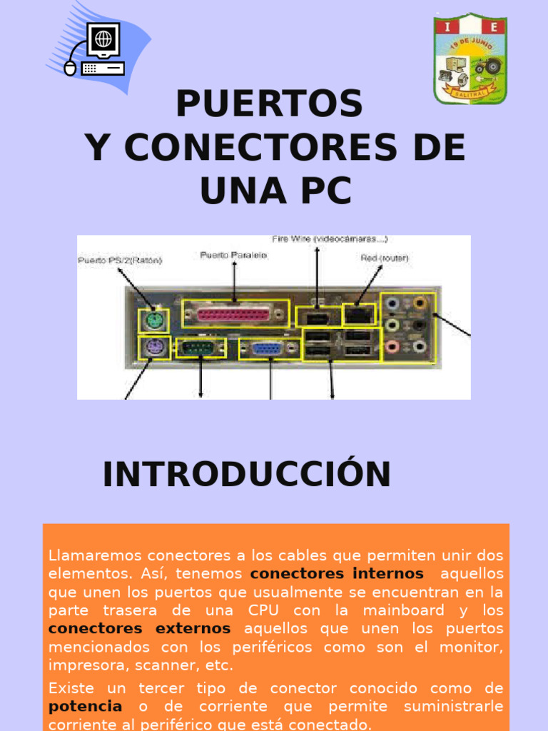 PUERTOS-Y-CONECTORES-DEL-PC Rocio HM | PDF | USB | Periférico