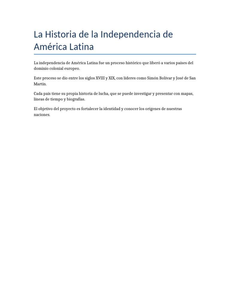 La Historia de La Independencia de América Latina | PDF