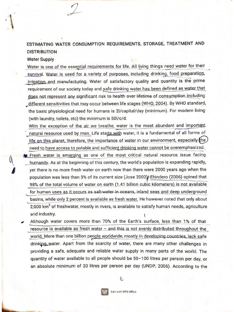 Water Consumption | PDF