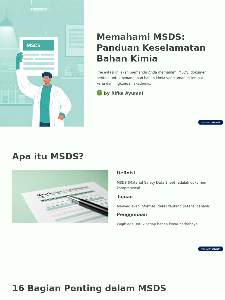 Memahami MSDS Panduan Keselamatan Bahan Kimia | PDF
