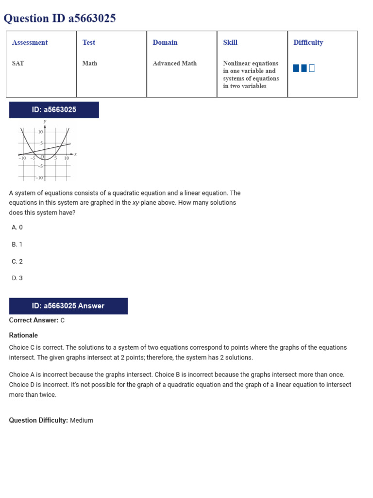 SAT Suite Question Bank - Advance Maths Original | PDF | Factorization | Quadratic Equation