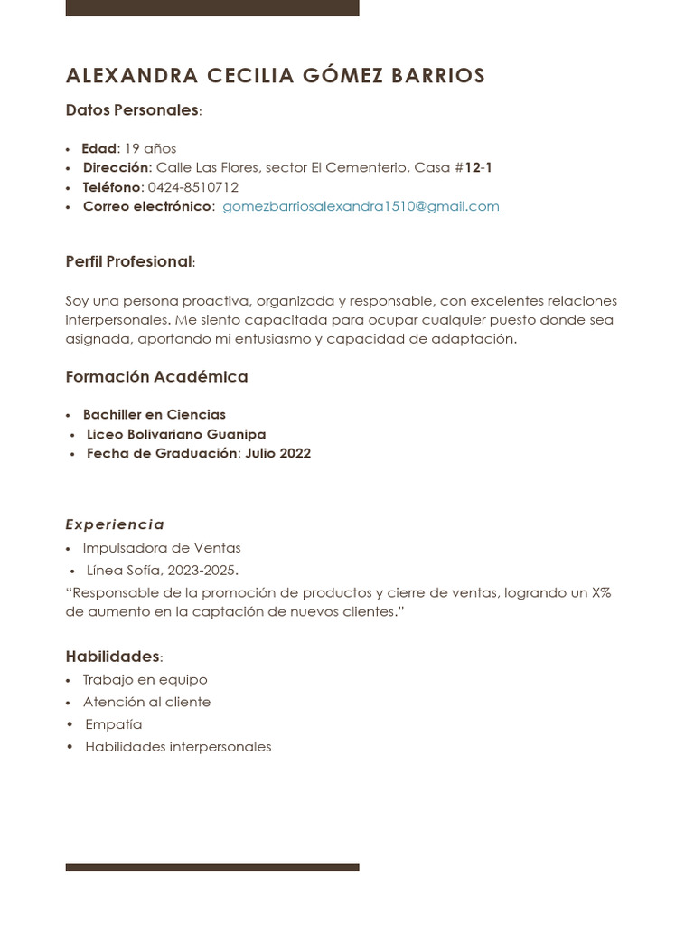 Currículum Ale | PDF