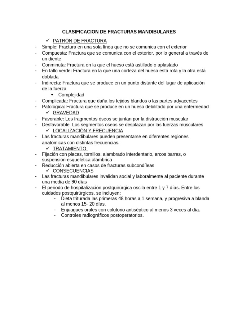 Clasificación de Fracturas Mandibulares | PDF | Hueso | Odontología