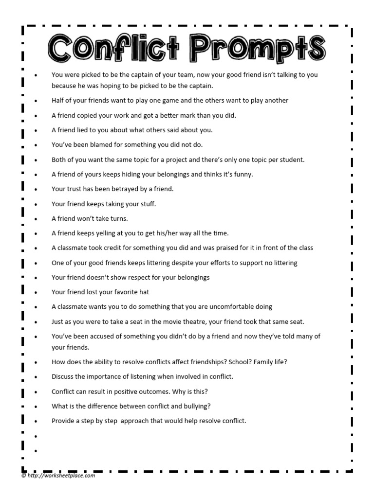 Conflict Writing Prompts | PDF