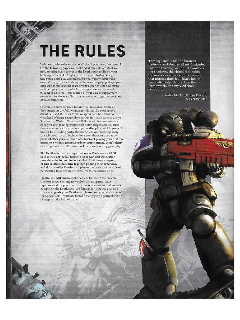 Codex Suppliment Deathwatch 4 PDF Free | PDF