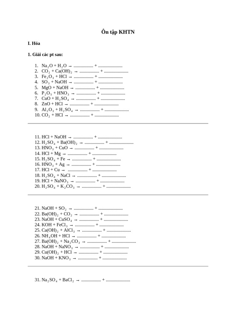 Ôn tập KHTN | PDF