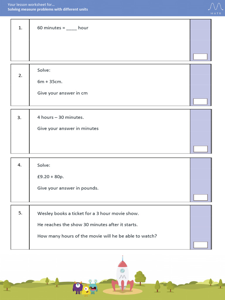 Solving Measure Problems With Different Units | PDF