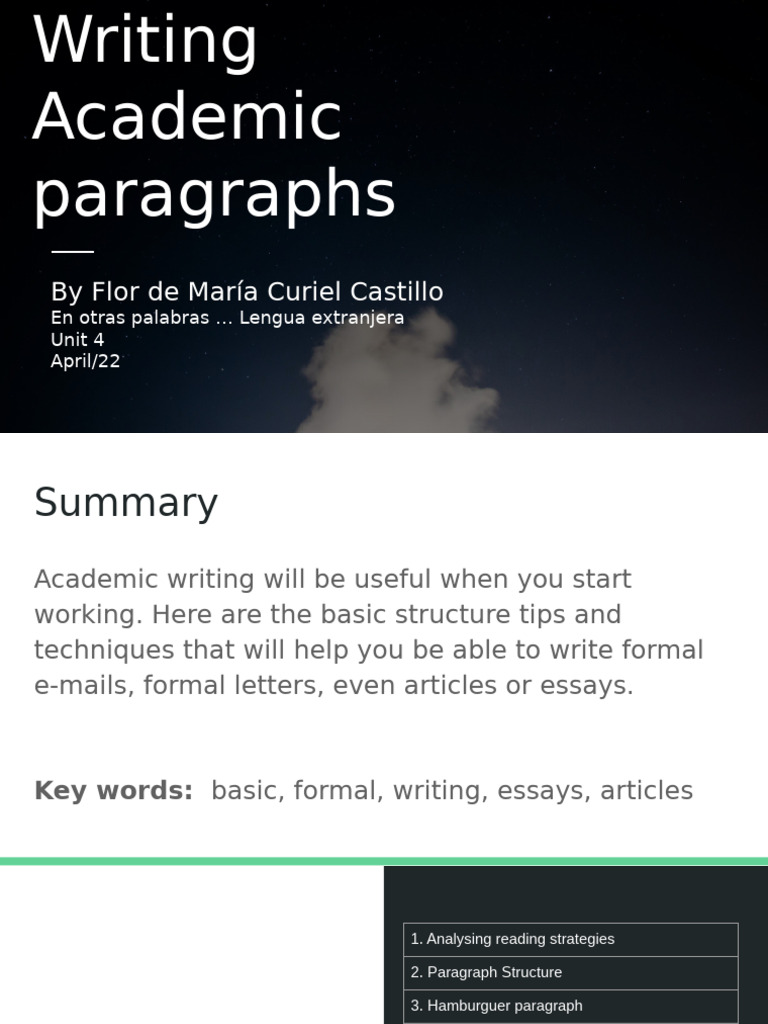 Academic Writing: Paragraph Structure Guide | PDF