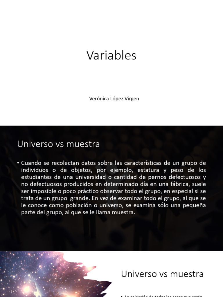 Clase 3 Variables | PDF | Nivel de medida | Muestreo (Estadísticas)