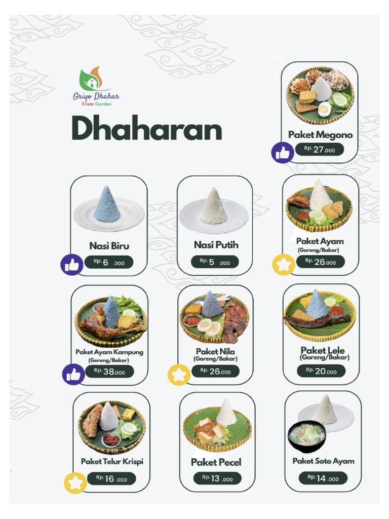 Menu Erista Garden | PDF