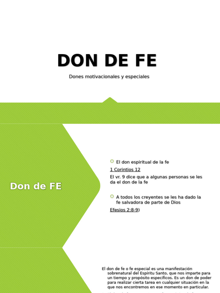 Don de la Fe: Manifestación Sobrenatural | PDF