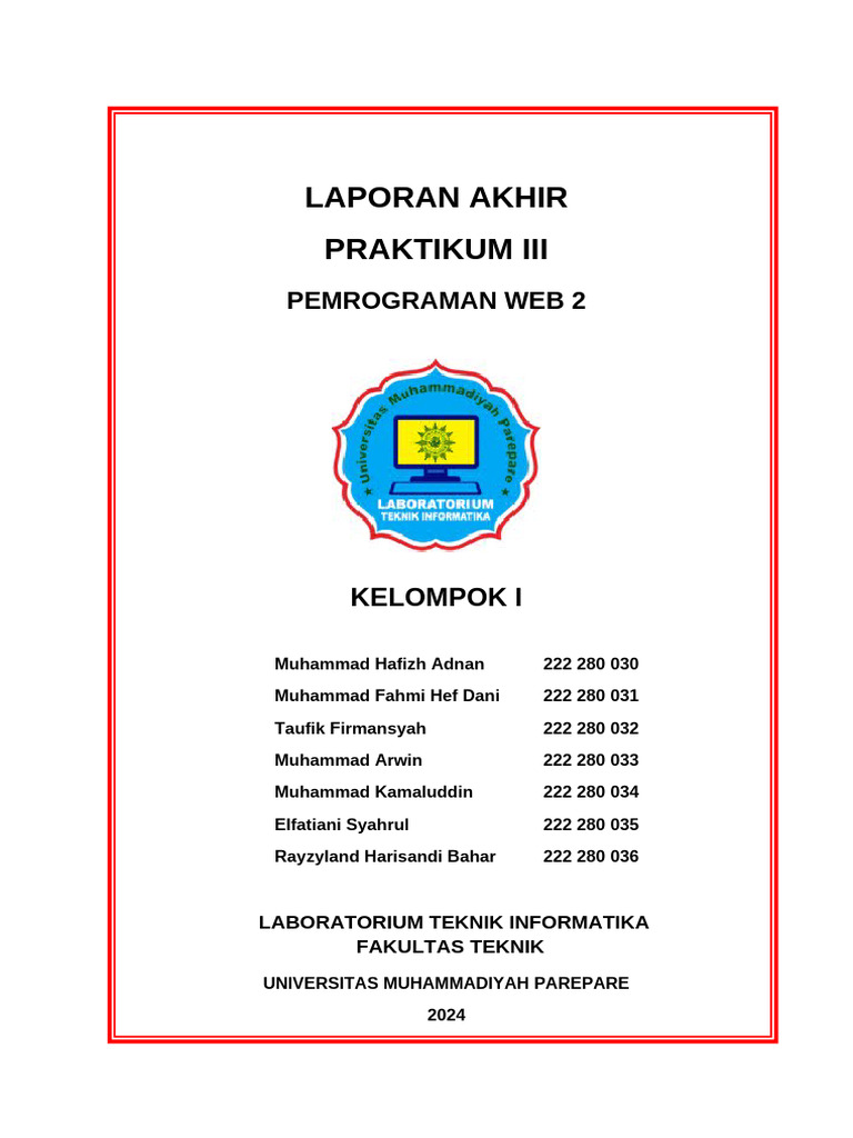 Elfa Laporan Praktikum Pemrograman Web 2 | PDF