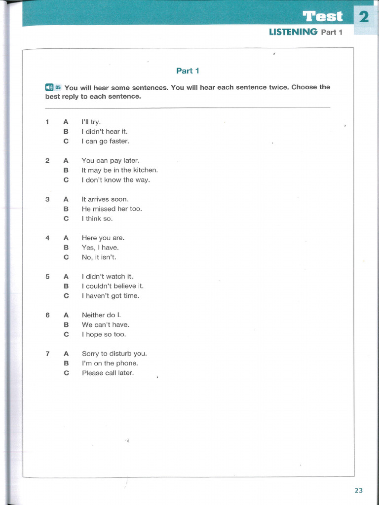 b1 Ready For LC Test 2 | PDF