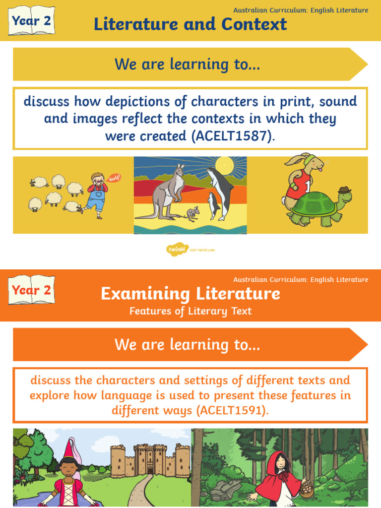 Au L 53295 Australian Curriculum English Year 2 Literature Content ...