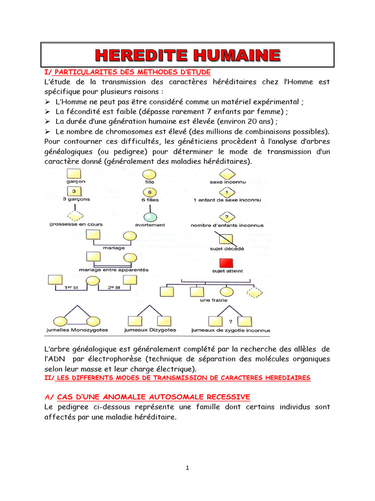 Transmission des Caractères Héréditaires | PDF | Dominance (Génétique ...