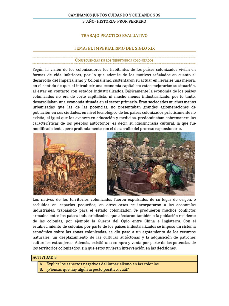 Imperialismo TP 3A | PDF | Imperialismo | Colonialismo