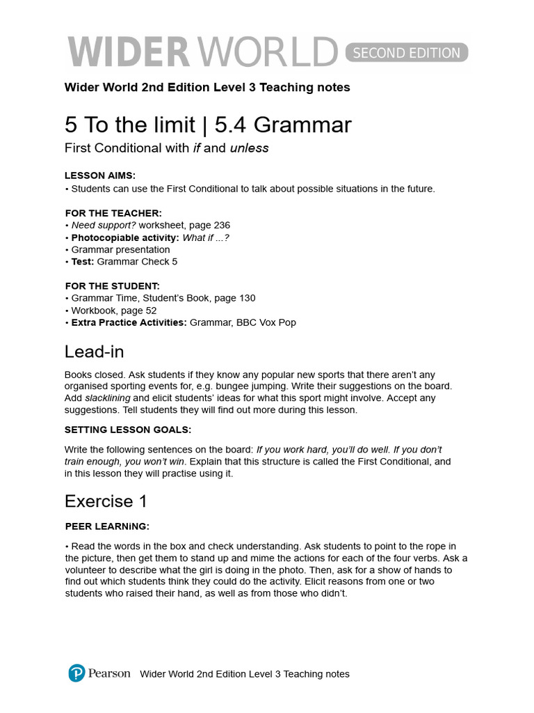 5.4 Grammar - First Conditional With If and Unless | PDF | Linguistics | Learning