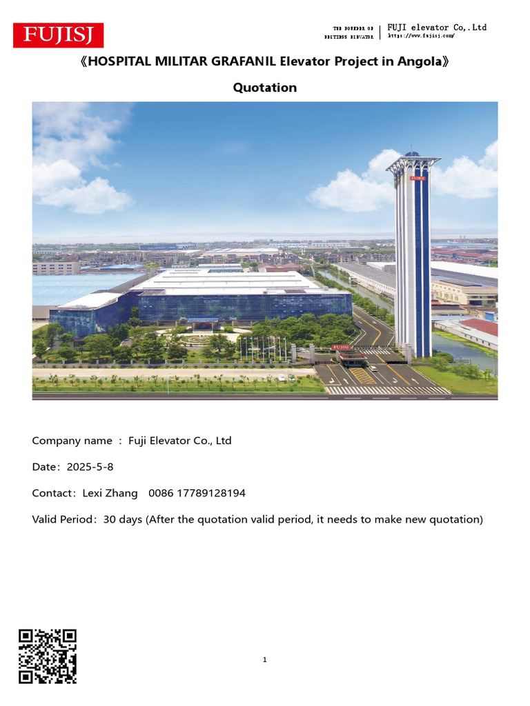 Fjqyzzl2505071 Fuji Elevator Quotation-2025.5.8 | PDF | Elevator | Door